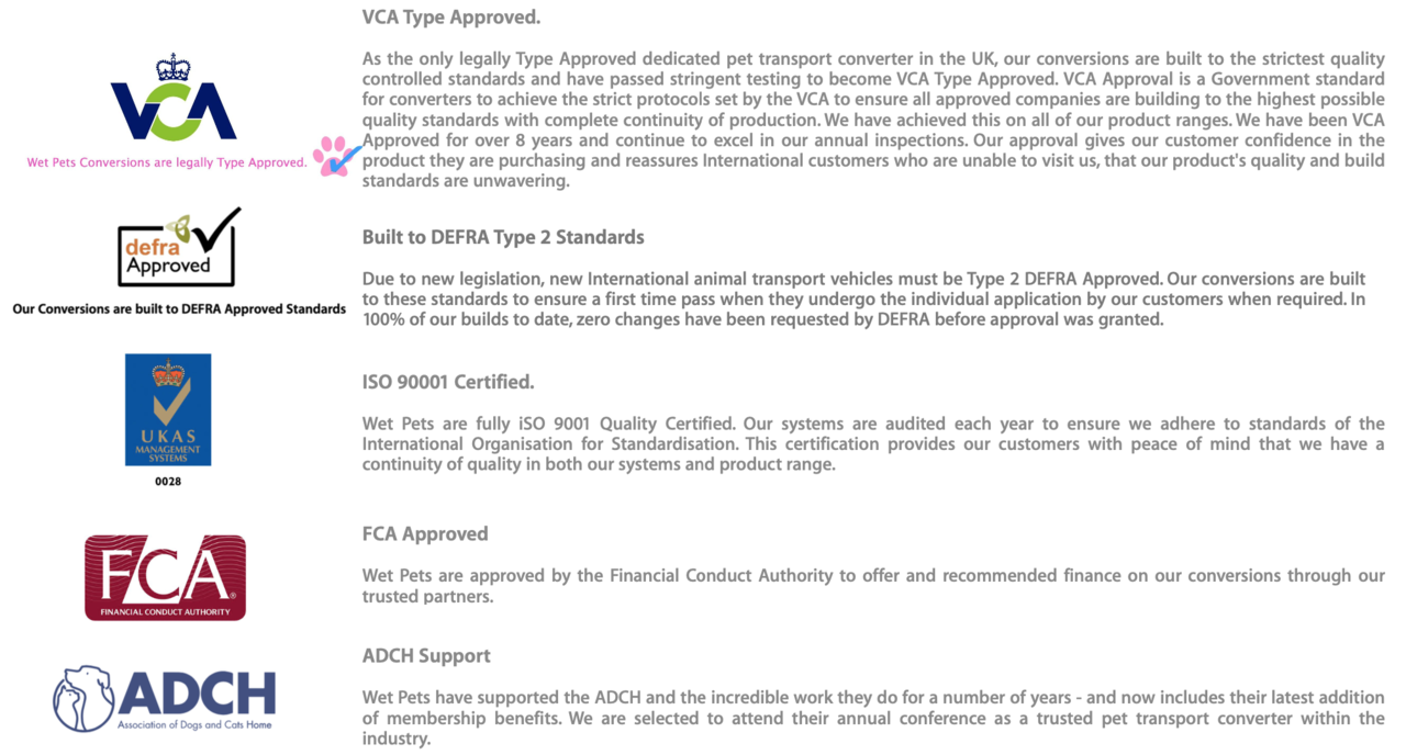 Why Use Us | Quality Van Conversions | Wet Pet's Conversions